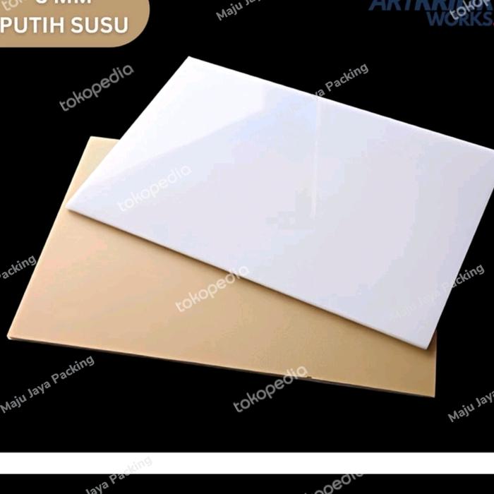 Jual Akrilik Putih Susu Lembaran 5 mm x 75 x 75 cm - Jakarta Barat - Maju Jaya Packing | Tokopedia