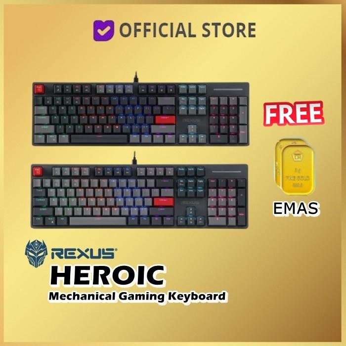Jual Rexus Heroic KX5 Mechanical Gaming Keyboard Full Size RX-KX5 KX-5 ...