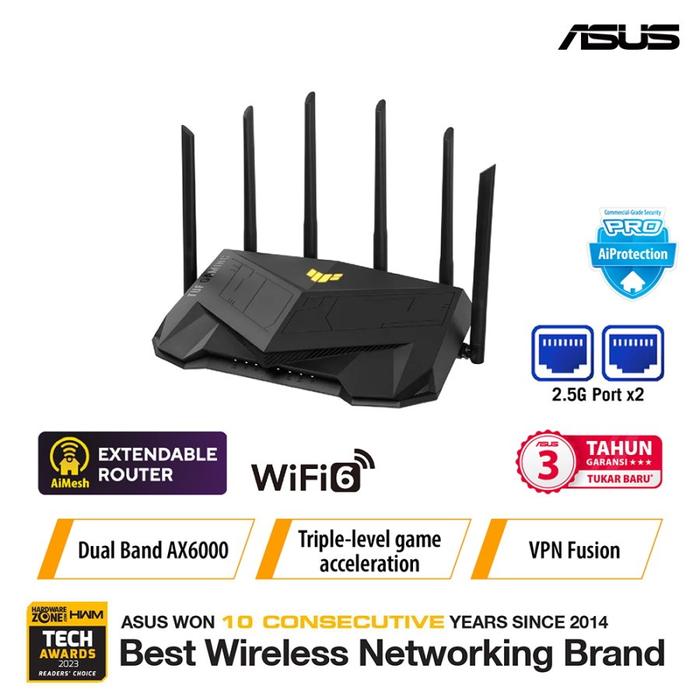 Promo ASUS TUF Gaming AX6000 Dual Band WiFi 6 Extendable Gaming Router ...