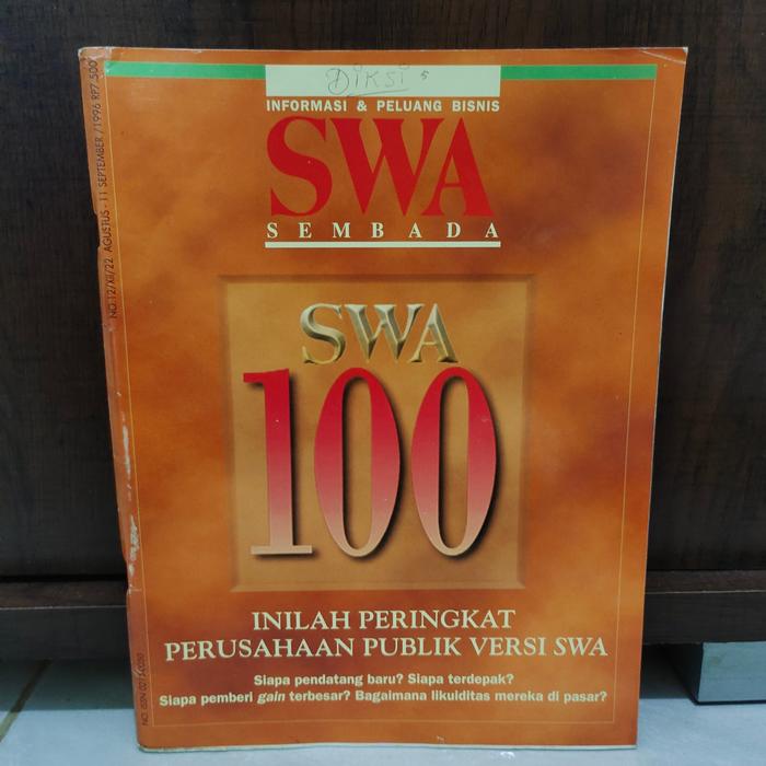 Jual MAJALAH SWA 100 INILAH PERINGKAT PERUSAHAAN PUBLIK VERSI SWA SEPT 1996 - Kota Bekasi - COZY ...