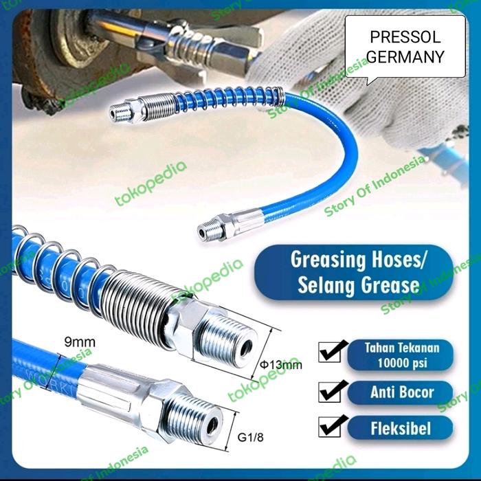 Jual Selang Hose Pompa Gemuk 1/8" NPT 10000PSI Heavy Duty 1/8 Kepala ...