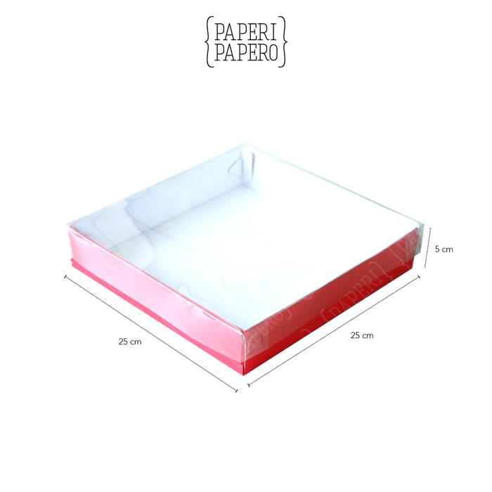 Jual Box Tutup Transparan 25x25x5 cm Merah Hijau - Dus Bening ...