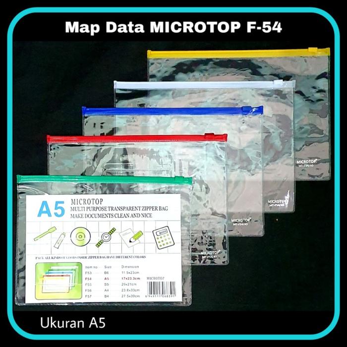 Jual Map Data / Map Zipper Plastik A5 (F54) transparan - Map Lubang ...