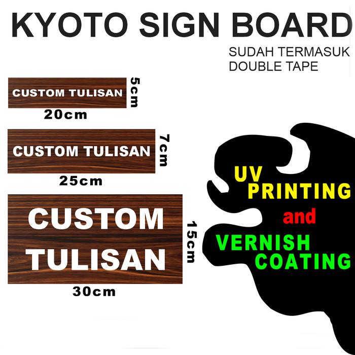Promo Custom UV Print Wood Sign Board Tulisan Signboard Kyoto Kayu MDF ...