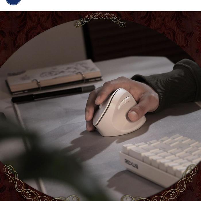 Jual Rexus Clif Vertical Mouse Wireless Bluetooth Dual Connection ...