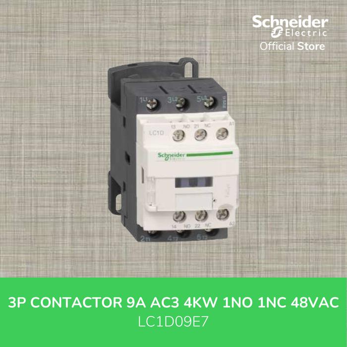 Promo Schneider Electric 3P CONT 9A AC3 4KW 1NO 1NC 48VAC COIL-LC1D09E7 ...