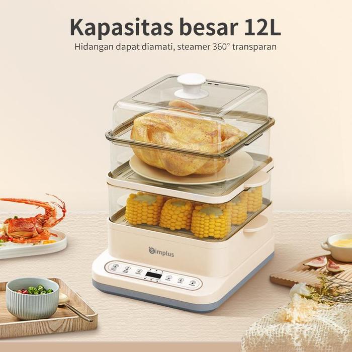 Jual Simplus Electric Steamer 12l Electric Cooker 3 Lapis Steamer ...