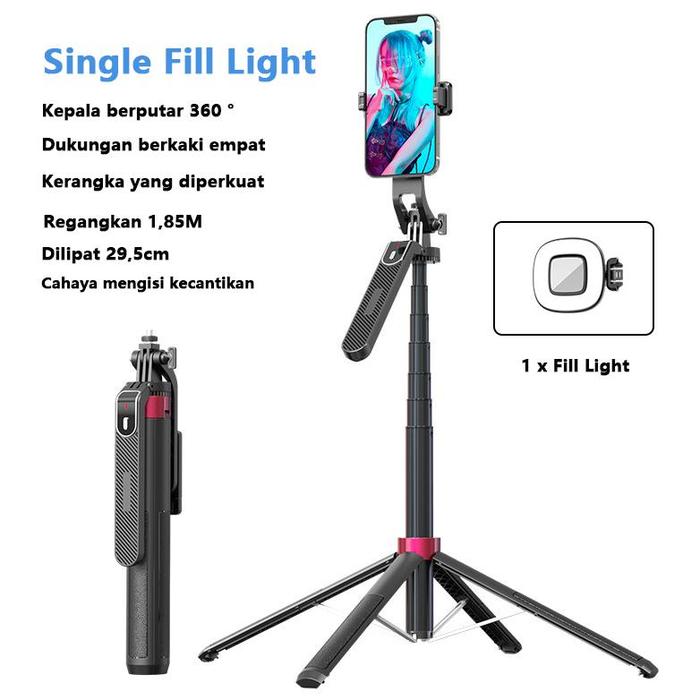 Jual (BISA COD) P185 1.85M Tongsis Tripod lampu LED Gimbal Stabilize ...