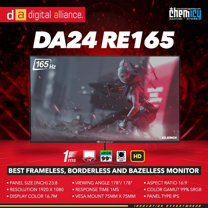 Jual Digital Alliance DA24 RE165 23.8inch 165Hz FHD Gaming LED Monitor ...
