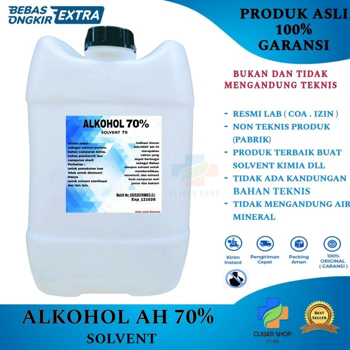 Jual Alkohol PELARUT 70% 20 liter medis ethanol pure grade / alkohol 70 ...