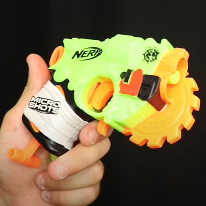 Promo Nerf Microshots CrossCut Blaster Gun Zombie Strike Pistol Mainan ...