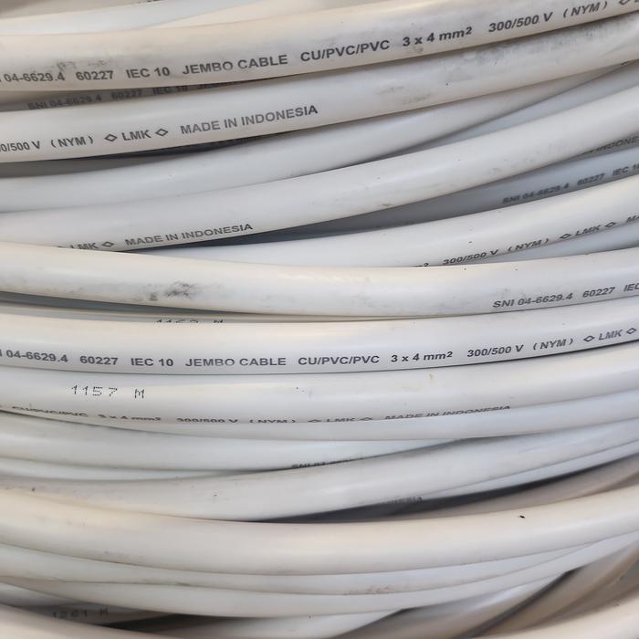 Jual kabel nym 3x4 jembo meteran kabel tufur 3x4 mm permeter - Jakarta ...