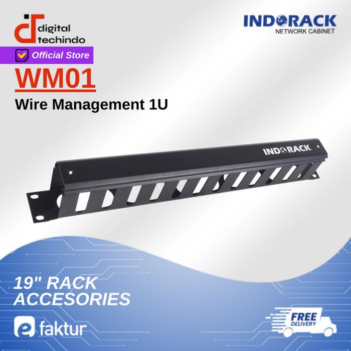 Jual INDORACK Accesories Wire Management 1U Jalur Kabel Rak Server WM01 ...