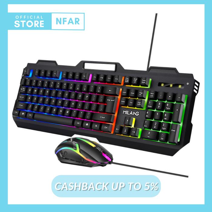 Jual Keyboard Mouse Gaming Set Light RGB Keyboard Combo Mouse LED ...