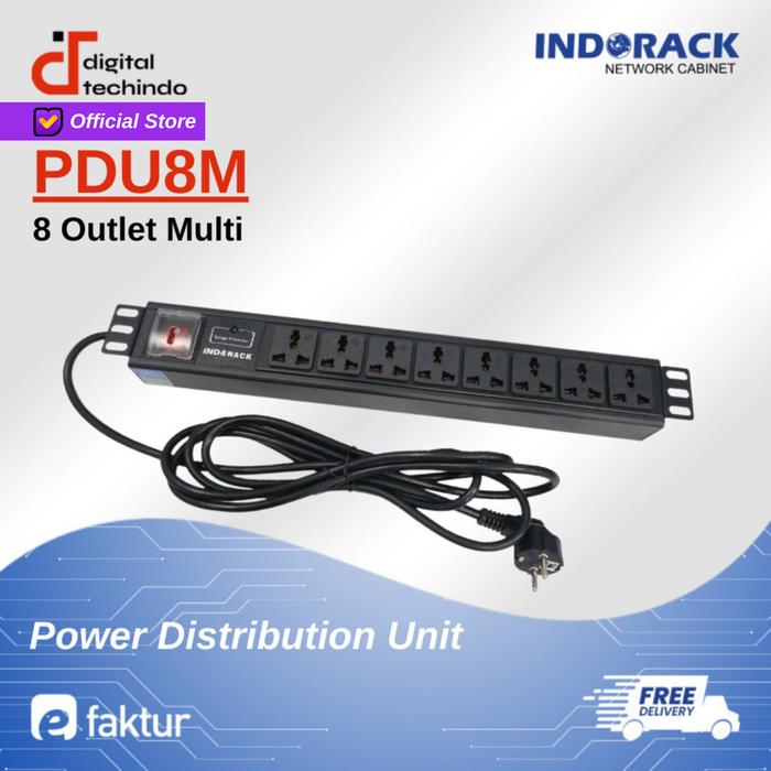 Jual Indorack Power Distribution Unit 8 Outlet Multi Colokan 8 Slot ...