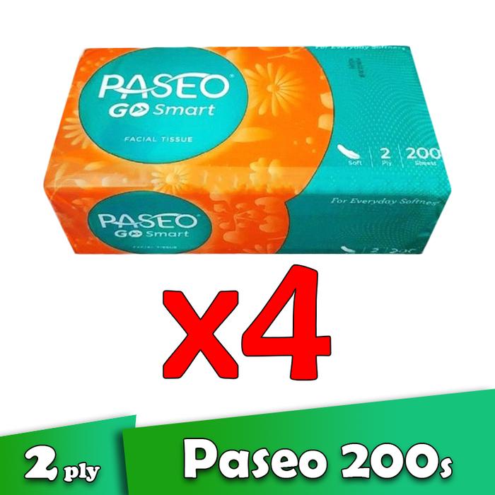 Jual Paket 4x Paseo Facial Tissue Go Smart 200s 2ply Alami Kuat ...