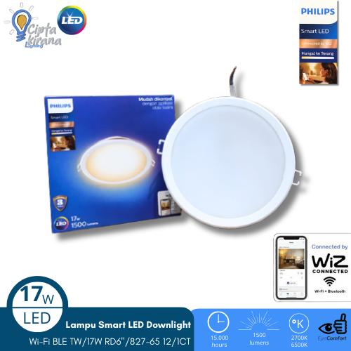 Jual Lampu Philips Smart LED Downlight Wi-Fi BLE TW/17W RD6"/827-65 12/1CT - Kota Bekasi - Cipta ...