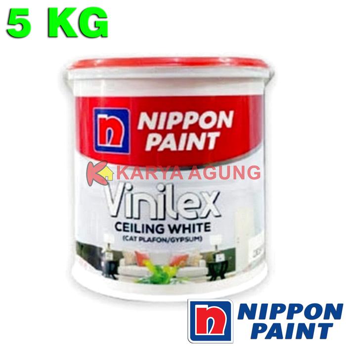 Jual VINILEX CEILING White 5 KG Nippon Paint / Cat Plafon Gypsum Putih ...
