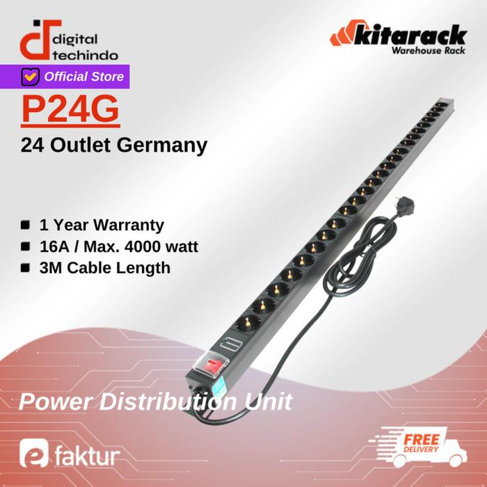 Promo KITARACK PDU 24 Lubang Stop Kontak Power Distribution Unit 24 ...