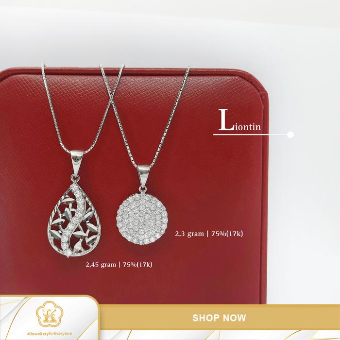 Jual Liontin Model Daun & Model Bulat Whitegold Kadar : 750 % - Kab ...
