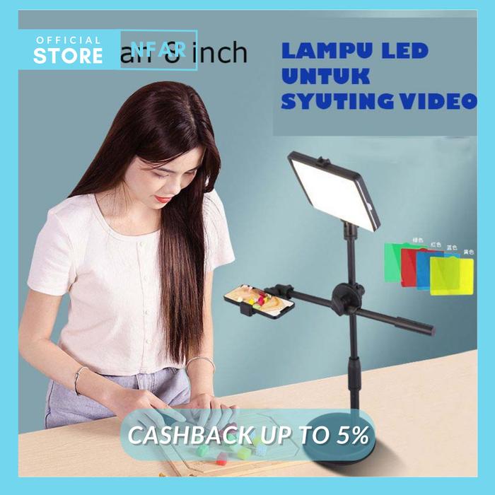 Jual Lampu Led Live Streaming Video Light Tripod Konten Kreator Phone ...