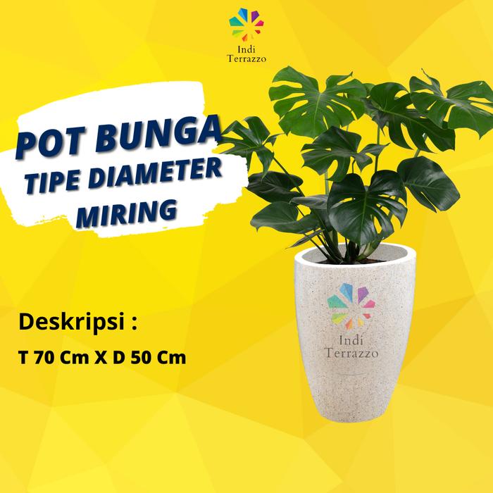 Jual INDI TERRAZZO DIAMETER MIRING / POT UNIK / POT TERASO / POT BUNGA ...
