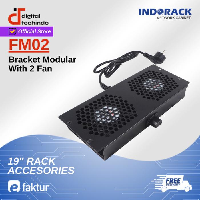 Jual INDORACK Accesories Bracket Modular 2 Fan Kipas Rack Cooling Fan FM02 - Jakarta Pusat ...