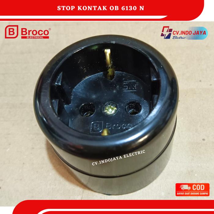 Jual Stop kontak Broco hitam OB Stop kontak bulat tempel - Kab ...