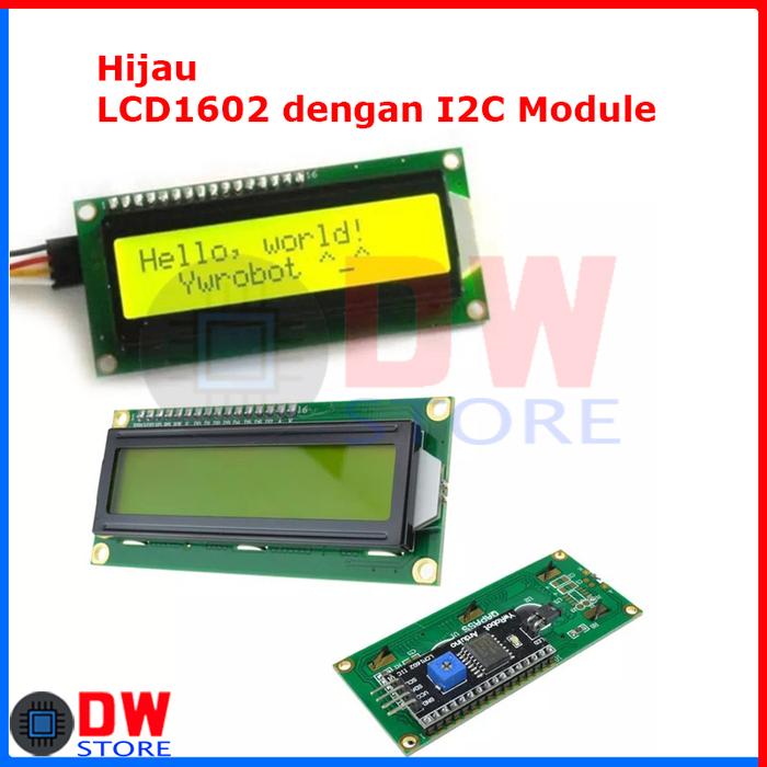 Jual LCD 1602 LCD1602 Display Biru dengan Modul Serial I2C II2 - HIJAU ...