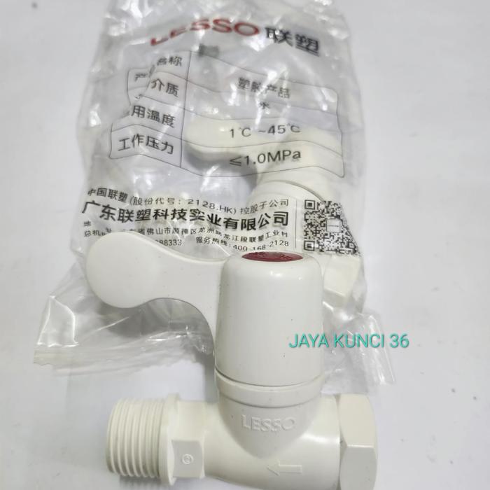 Jual STOP Kran LESSO PVC KOREA / Drat Luar 1/2" Drat Luar Dalam 1/2 ...