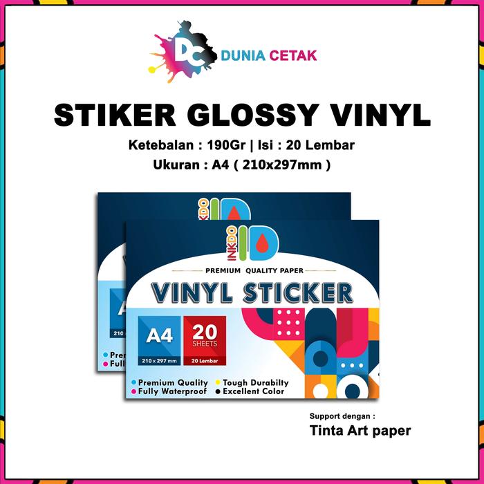 Jual Kertas Sticker Vinyl Glossy A4 isi 20 lembar - Jakarta Pusat ...