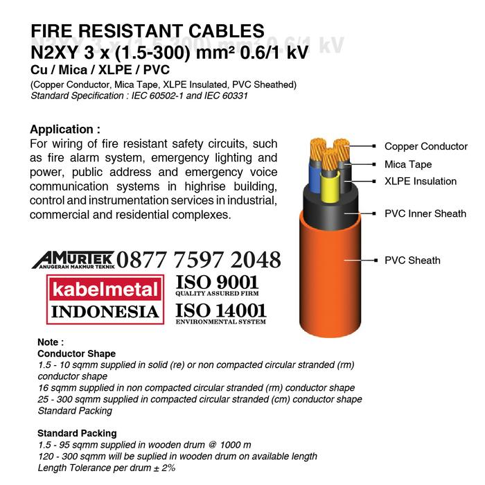 Jual Kabel N2XY FRC 3x1,5 mm2 METAL /3 x 1,5 mm2/3x1.5mm2/3x1.5 mm2/3 x 1.5 - Jakarta Pusat ...
