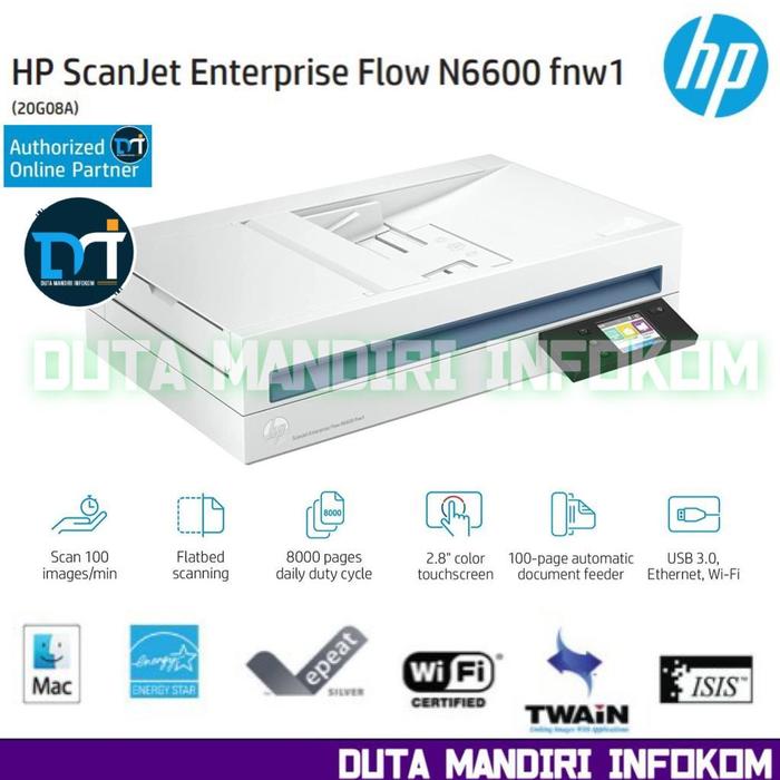 Promo HP ScanJet Enterprise Flow N6600 fnw1 - ADF LAN Wireless Scanner ...