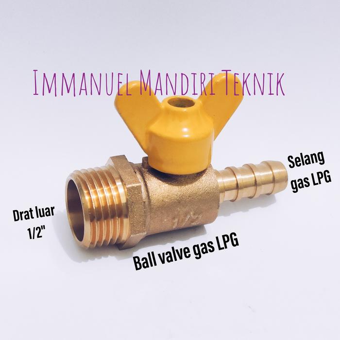 Jual Ball valve gas LPG 1/2 drat luar / Stop kran gas LPG 1/2 heavy ...