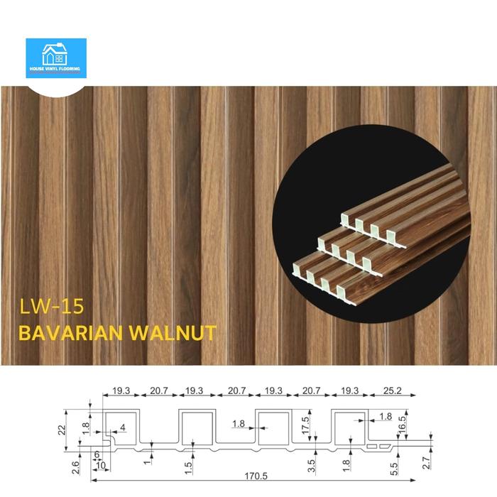 Jual wall panel kayu wpc LW-15 Bavarian Walnut Panjang 2,95m/batang - Jakarta Pusat - House ...