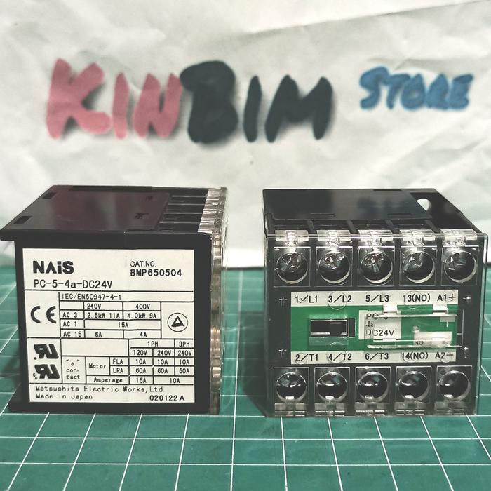 Jual Contactor NAIS PC-5-4a-DC24V Cat No. BMP650504 Matsushita Japan ...