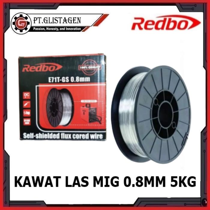 Jual Kawat Las CO2 MIG Flux Core Wire 0.8MM 5KG E71T-GS REDBO - Kota Semarang - GLISTAGEN ...