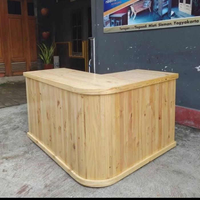 Jual meja kantor leter L/meja kasir meja serba guna kayu jati Belanda ...