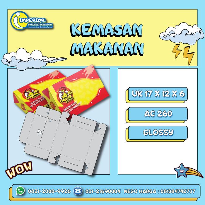 Jual Packaging / Dus Box / ukuran 17 x 12 x 6 bahan AC 260 laminasi ...