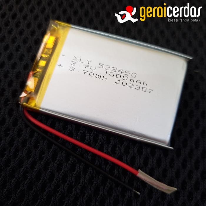 Jual Baterai LiPo 3.7V 1000mAh Lithium Polymer Battery - micro JST 1.25 ...