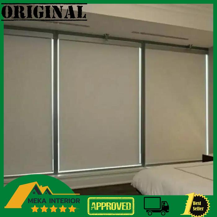 Jual tirai Jendela Indoor Krey roller blind / gordyn kantor rumah ...