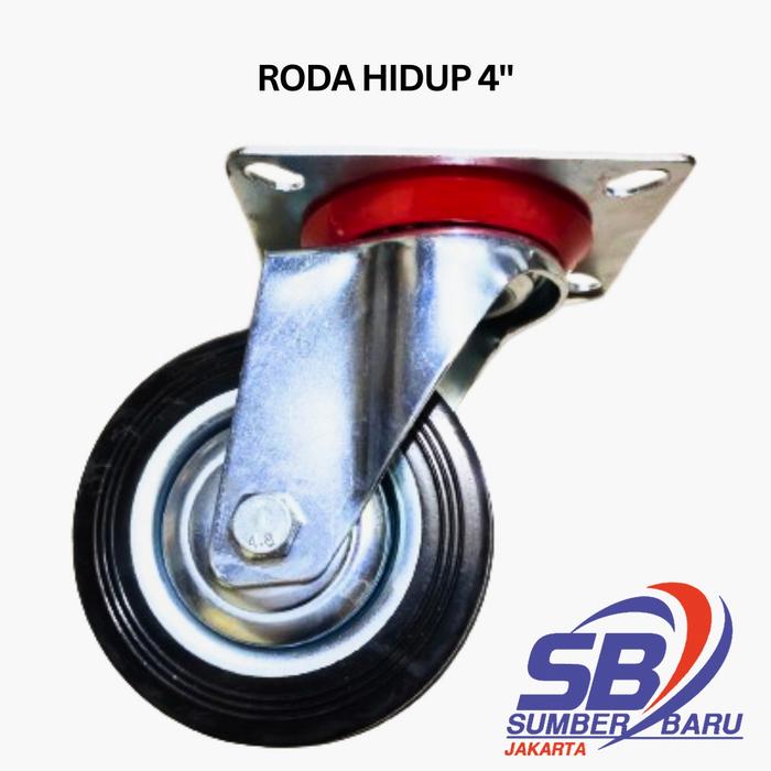Jual RODA ETALASE 4" inch/RODA KARET/RODA TROLLEY tipe HIDUP (berputar ...