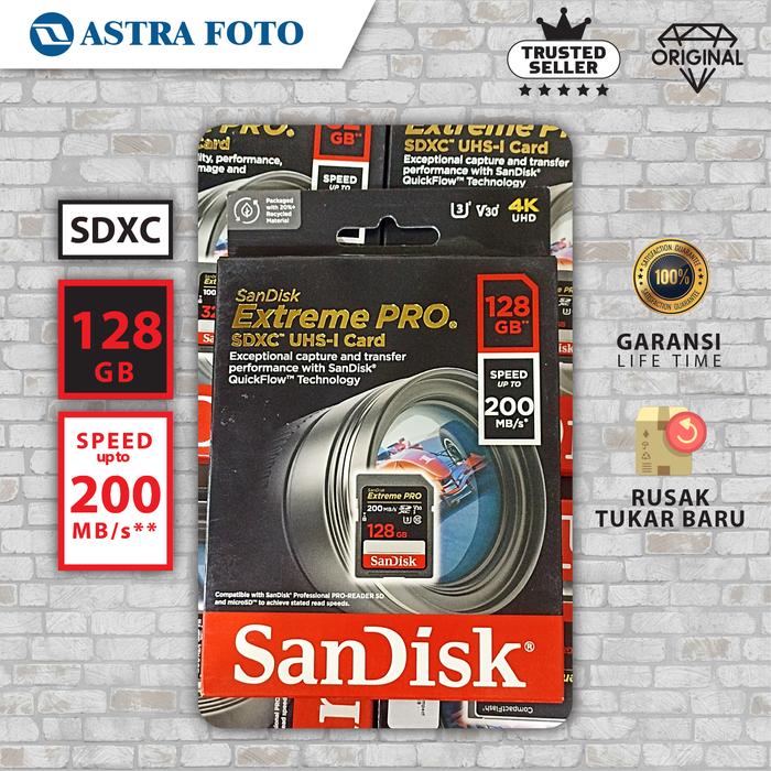 Jual Sandisk 128gb Extreme Pro 200mbps SDXC SD Card Memory Card ...