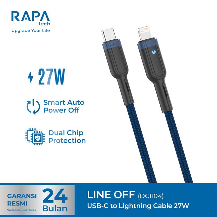 Promo RAPAtech Line Off Data Cable Auto Power Off - USBC LIGHTNING ...