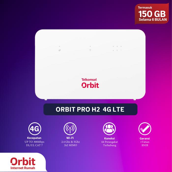 Jual Telkomsel Orbit Pro H2 Modem WiFi 4G High Speed Bonus Data 150Gb ...