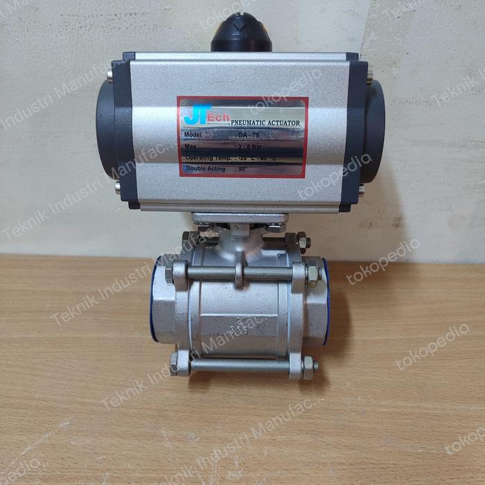 Jual Ball Valve Pneumatic Actuator Stainless 11/4" inch Tanpa Solenoid ...