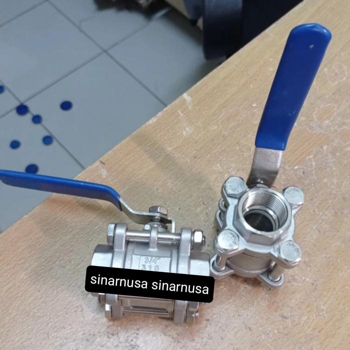 Jual Ball Valve Stop Kran Stainless 316 Drat 3/4 " inchi DN 20 SANKYO 3pc - Jakarta Barat ...