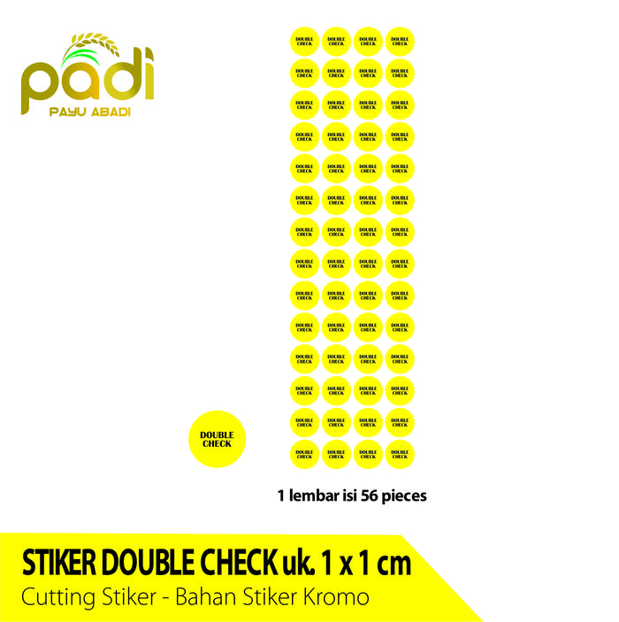 Jual stiker double check kuning 1x1 cm | 1 lembar isi 56 pieces - Kota ...