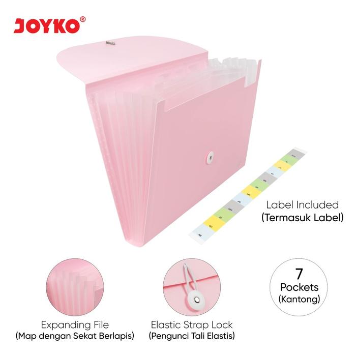 Jual Expanding File Map Harmonika Joyko Ef-8f4 Pastel Color 7 Pocket ...