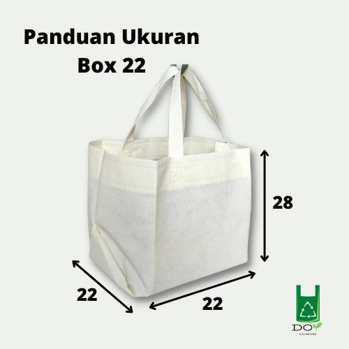 Jual Tas Spunbond Box Kue dan Nasi Kotak 18x18 - 22x22 | Tas Kain Kotak Kue - 22x22x28, Hijau ...